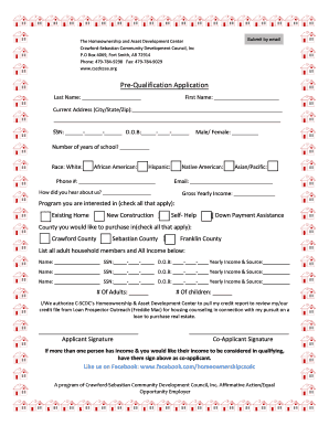 Fillable Online cscdc Pre Qualification Application - cscdcinfo Fax Email Print - pdfFiller
