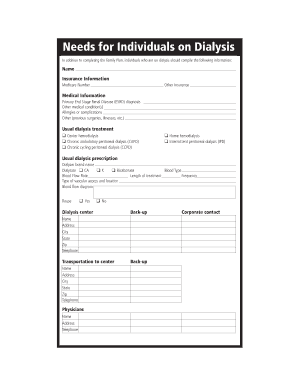 Fillable Online health mo Needs for Individuals on Dialysis Fax Email ...