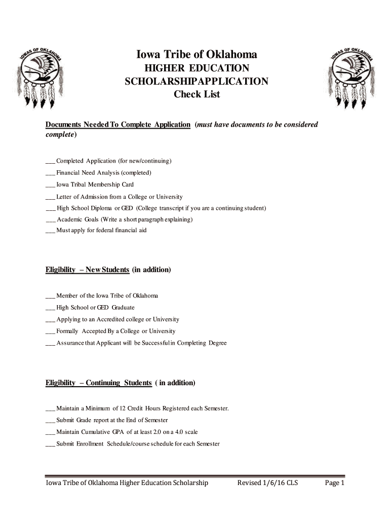 Fillable Online HIGHER EDUCATION SCHOLARSHIPAPPLICATION Check List Fax ...