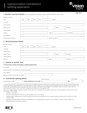 Fillable Online Superannuation contributions - Vision Super Fax Email Print - pdfFiller