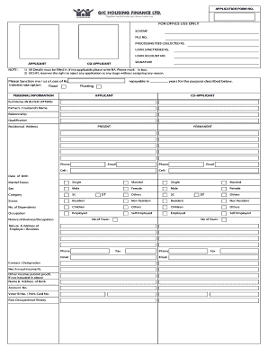 Fillable Online Application Form - GIC Housing Finance Fax Email Print ...