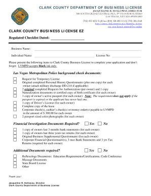 Fillable Online clarkcountynv CLARK COUNTY DEPARTMENT OF BUSINESS ...