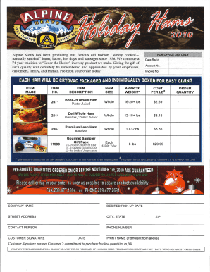 Fillable Online Alpine Meats has been producing our famous old fashion ...