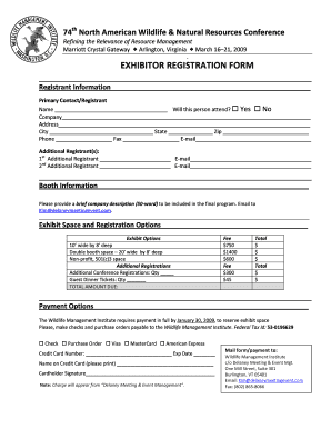 Fillable Online wildlifemanagementinstitute Exhibitor Registration Form ...
