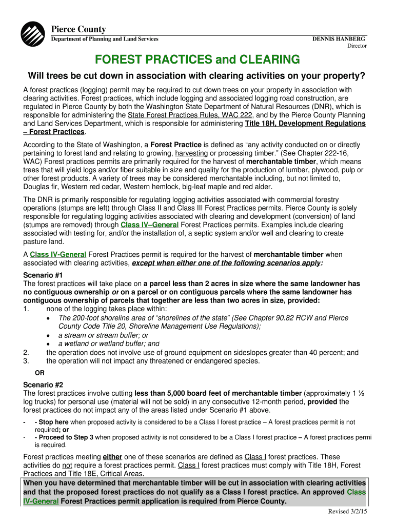 Fillable Online FOREST PRACTICES and CLEARING Fax Email Print - pdfFiller