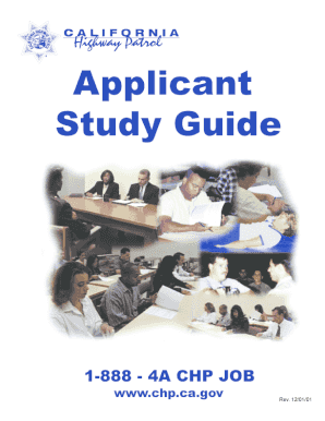 Fillable Online CHP Applicant Study Guide - December 2001 Fax Email ...