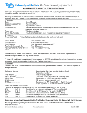 Fillable Online business buffalo CASH RECEIPT TRANSMITTAL FORM ...