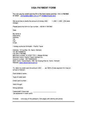 Fillable Online BVISAb PAYMENT FORM Fax Email Print - pdfFiller