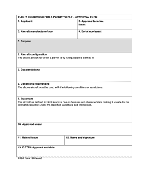 Fillable Online FLIGHT CONDITIONS FOR A PERMIT TO FLY APPROVAL FORM 2 ...