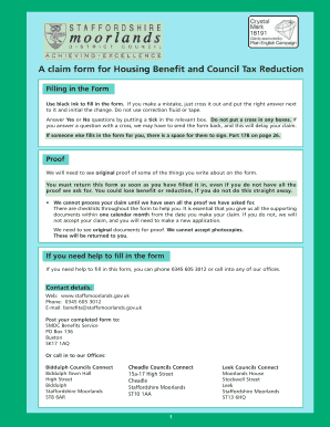 Fillable Online 18191 A claim form for Housing Benefit and Council Tax ...