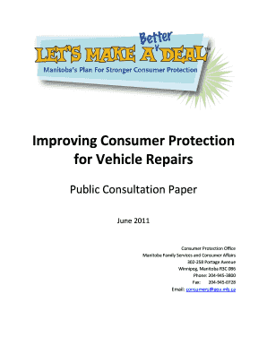 Fillable Online Improving Consumer Protection Fax Email Print - pdfFiller