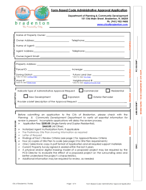Fillable Online Form-Based Code Administrative Approval Fax Email Print ...