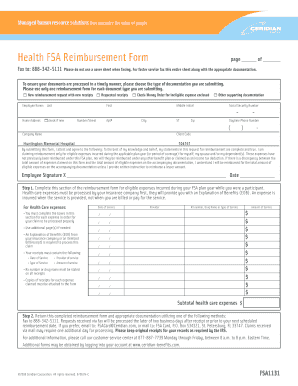 Fillable Online Health FSA Reimbursement Form - hhbenefitscom Fax Email ...