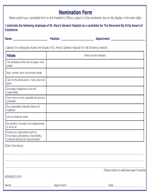 Fillable Online Nomination Form - smghca Fax Email Print - pdfFiller