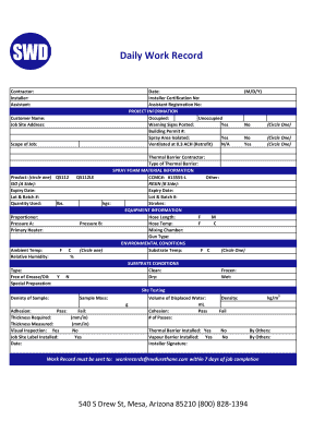 Fillable Online CDN Work Record Forms - SWD Urethane Fax Email Print ...