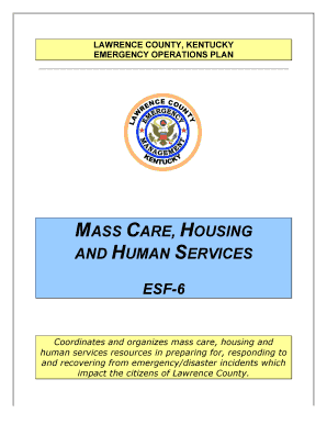 Fillable Online lawcokyem Mass care housing and bhuman servicesb esf-6 ...