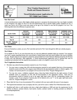 Fillable Online wvdhhr Tiered Reimbursement Application for - wvdhhr Fax Email Print - pdfFiller