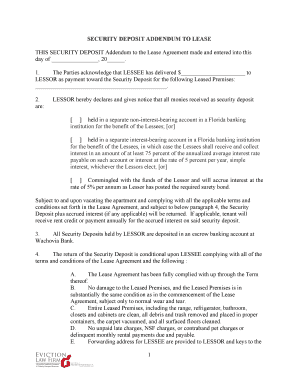 Fillable Online SECURITY DEPOSIT ADDENDUM TO LEASE VIIdocx Fax Email ...
