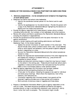 Fillable Online starcenter pitt ATTACHMENT 3 CHECKLIST FOR SCHOOLS ...