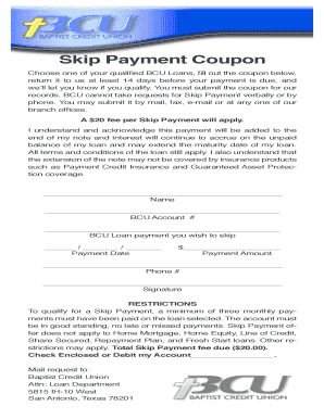 Fillable Online baptistcu Skip Payment Coupon - baptistcuorg Fax Email ...