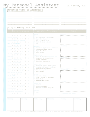 Fillable Online Planner Form Form for daily planning Fax Email Print ...