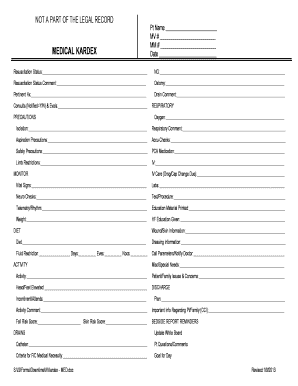 Fillable Online MEDICAL KARDEX Date - Online Registration Center Fax ...