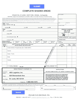 Fillable Online COMPLETE SHADED AREAS - heritagesvscom Fax Email Print - pdfFiller