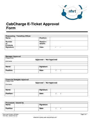 Fillable Online mhrt qld gov CabCharge E-Ticket Approval Form - mhrt ...