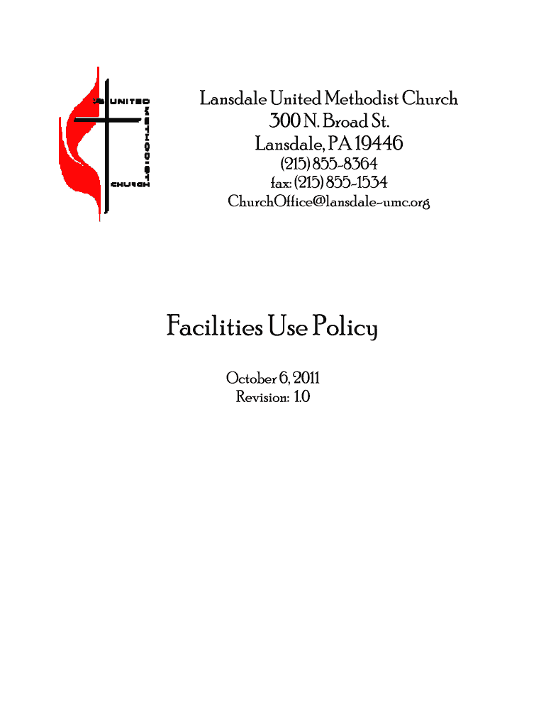 Fillable Online lansdale-umc Facilities Use Policy - lansdale-umcorg ...