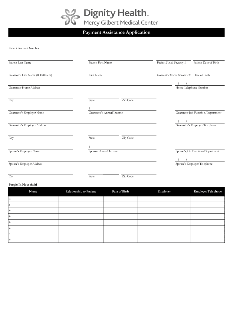 Fillable Online dignityhealth Patient Account Number - dignityhealth ...