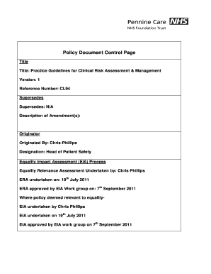 Fillable Online Policy Document Control Page Fax Email Print - pdfFiller