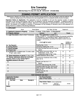 Fillable Online ZONING PERMIT APPLICATION for a USE PERMITTED BY RIGHT ...