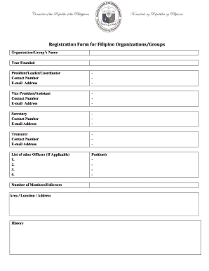 Fillable Online philippineconsulate Registration Form for Filipino ...