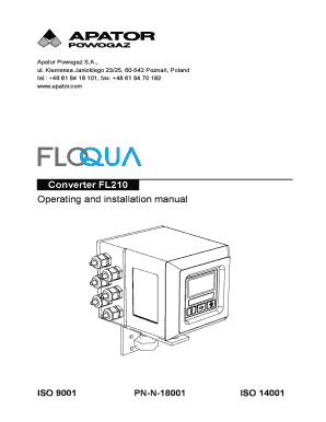 Fillable Online Converter FL210 Operating and installation manual Fax ...