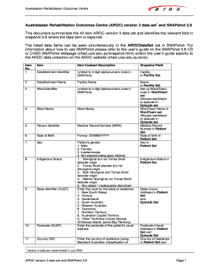 Fillable Online SNAPshot reference guide for the AROC version 3 data ...