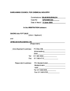 Bargaining Council Chemical Industry - Fill Online, Printable, Fillable ...