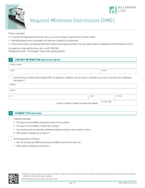 Fillable Online Required Minimum Distribution (RMD) Please remember: If ...