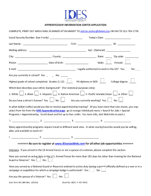Fillable Online ides illinois Apprenticeship Information Center ...