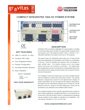 Fillable Online COMPACT INTEGRATED 150A DC POWER SYSTEM Fax Email Print ...