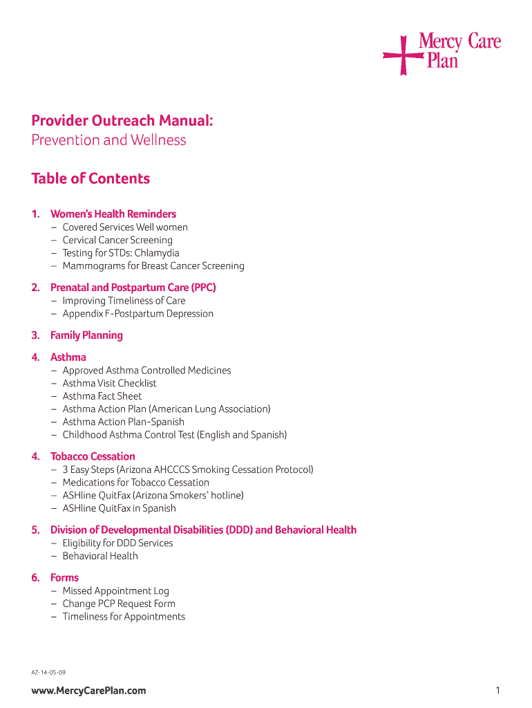 Fillable Online Provider Outreach Manual Prevention and Wellness Fax ...