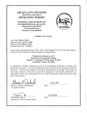 Fillable Online AIR QUALITY DIVISION OPERATING bPERMITb Fax Email Print ...