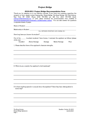 Fillable Online Project Bridge Fax Email Print - pdfFiller