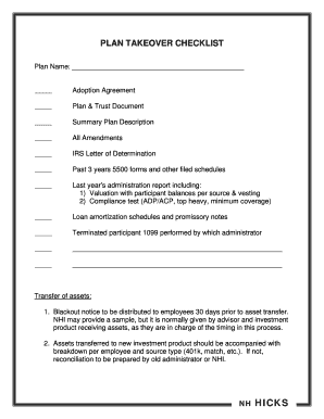 Fillable Online Takeover Checklist blackout notice Fax Email Print ...