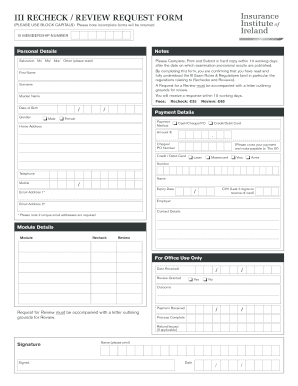 Fillable Online III Recheck RevIew Request FoRm Fax Email Print - pdfFiller