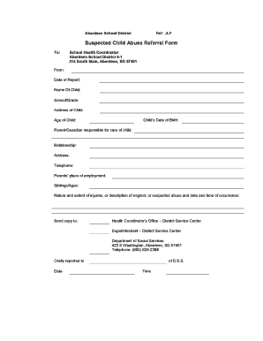 Fillable Online 08-16-05 Suspected Child Abuse Referral Form Fax Email ...