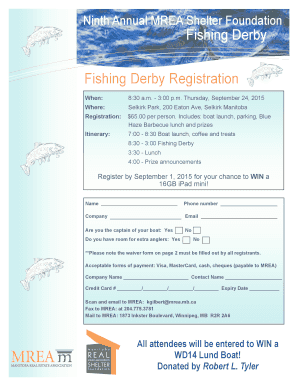 Fillable Online Fishing Derby Registration Form - Real Estate Manitoba ...