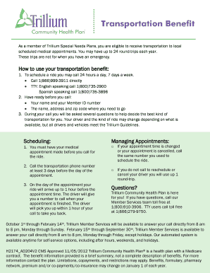 Fillable Online Transportation Benefit - Trillium Advantage Fax Email ...