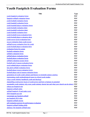 Fillable Online bokeh brasilia Youth Fastpitch Evaluation Forms - Fax ...