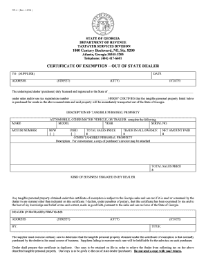 Fillable Online 12/01) STATE OF GEORGIA DEPARTMENT OF REVENUE TAXPAYER ...