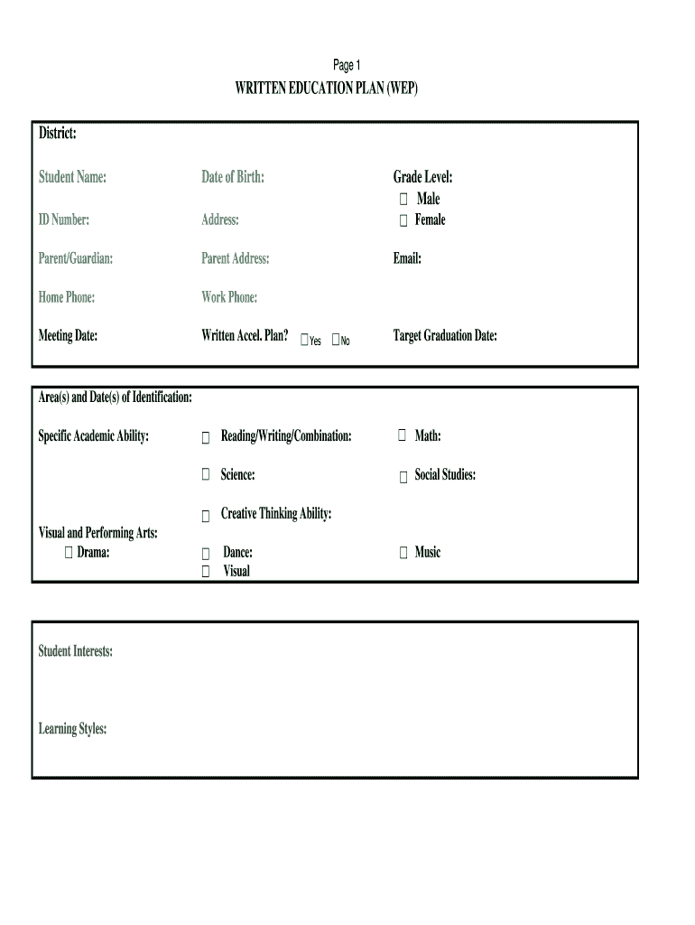 Fillable Online adena k12 oh Page 1 Written Education WRITTEN EDUCATION ...
